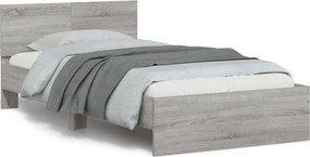 vidaXL Rám postele s čelem a LED osvětlením 100 x 200 cm [838804] Barva: šedá sonoma