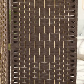 HOMCOM vnitřní paraván ze dřeva 4 panely skládací dělič prostoru pro obývací pokoj, ložnici 180 x 180 cm hnědá