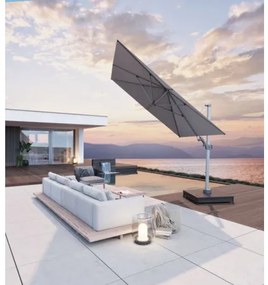 Luxusní výkyvný zahradní slunečník s boční tyčí Knirps KNIRPS 320 x 320 cm - šedý
