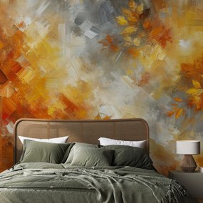 Fototapeta - Podzimní oranžová abstrakce (245x170 cm)
