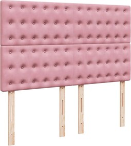 Box spring postel s matrací růžová 140x190 cm samet 3293223