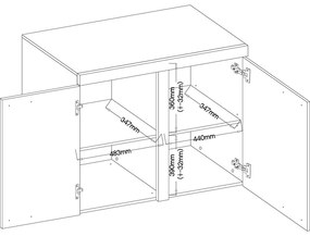 Komoda RUMBA 2F | 97,2 cm | beton