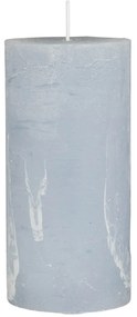 Ib Laursen Kulatá svíčka Rustic Dusty Blue 14 cm, modrá barva, vosk