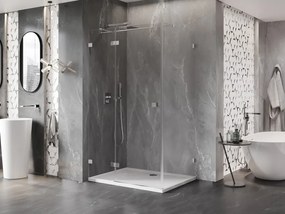 Mexen Lunar T, sklápěcí sprchový kout levý 140 x 80 cm, 8mm čiré sklo, chromový profil, 834T-140-080-01-00-L