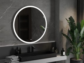 Mexen Oro, kulaté LED podsvícené koupelnové zrcadlo 100 cm, 6000K, topná podložka proti zamlžování, 9824-100-100-611-00