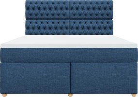 Box spring postel s matrací modrá 180x200 cm textil 3293672