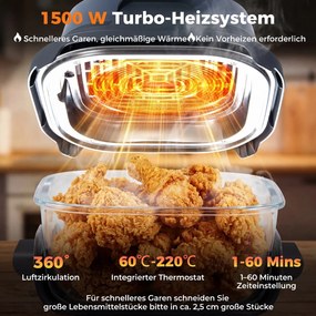 Costway Přenosná vzduchová fritéza 6-in-1 Fritování a pečení na vzduchu 4 L