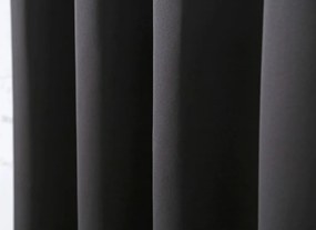 Černý závěs OXFORD 140x250 cm Zavěšení: Kovové kroužky