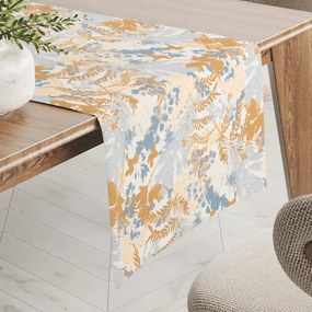 Biante Sametový běhoun na stůl Tamara TMR-043 Hnědo-modré designové rostliny 20x120 cm