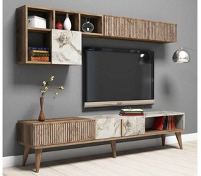 Designová TV sestava Cadelaria ořech bílý