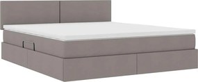 Postel s úložným prostorem a matrací Taupe 180 x 200 cm Samet 3370464