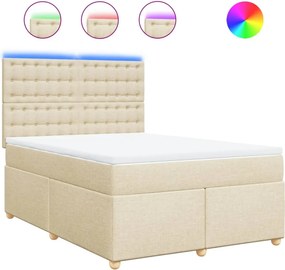 Box spring postel s matrací krémová 160x200 cm textil 3293650