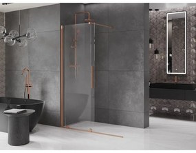 Mexen Velar, posuvné dveře do otvoru typ Walk-In 140 cm, 8mm čiré sklo, měděná matná, 871-140-000-03-65
