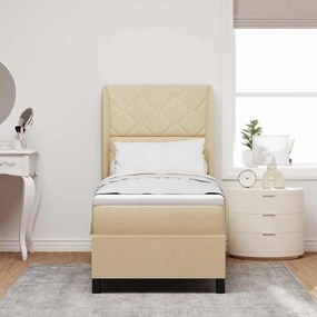 Postel s boxspringem s polštářem Krémová 80 x 200 cm textil 3340597