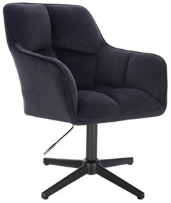 LuxuryForm DESIGN Otočné křeslo AMALFI VELUR na černém kříži - černé
