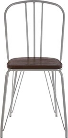 Šedá/v tmavě přírodní barvě jídelní židle z jilmového dřeva District – Premier Housewares