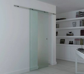 HOMCOM Posuvné skleněné dveře, matné sklo, 775/900/1025x2050 mm