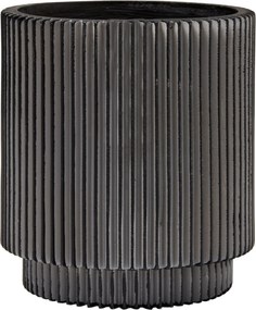 Capi Nature Groove Vase Cylinder Black Ø 11 cm / V 12 cm