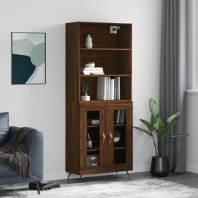 vidaXL Skříň highboard hnědý dub 69,5 x 34 x 180 cm kompozitní dřevo