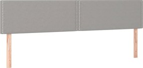 Box spring postel s matrací a LED světle šedá 200x200 cm textil 3133661