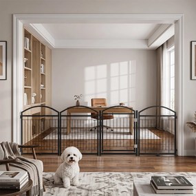 Costway Brána pro psy 81 cm vysoká zábrana skládací 4 panely štěněcí brána volně