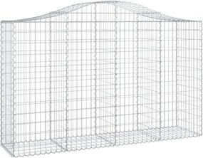 Klenuté gabionové koše 3 ks 200x50x120/140cm pozinkované železo 3145662