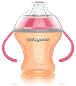 BABY ONO netekoucí hrneček s měkkým náustkem 180 ml oranžová