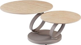 Designový konferenční stolek Danyale 80-134 cm travertin / šampaňský