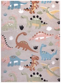 Dywany Łuszczów Dětský kusový koberec Fun Dino beige ROZMĚR: 160x220