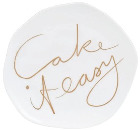 räder Porcelánový dezertní talířek Cake it Easy, zlatá barva, porcelán