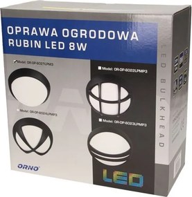 Venkovní svítidlo nástěnné ORNO OR-OP-6021LPM3, 8W, IP54, 3000K, 540lm, černá