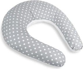Bellatex Kojicí polštář s povlakem na zip po obvodu 180 cm Puntík šedá, bílá