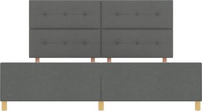 Rám postele s čelo Tmavě šedá 200 x 200 cm textil 3344754