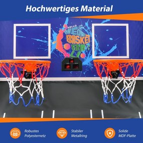 Costway Basketbalový stroj Skládací basketbalová arkádová hra s 2 modrými koši