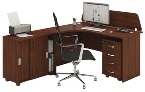 B2B Partner Kancelářský pracovní stůl s kontejnerem MIRELLI A+, typ F, ořech