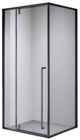 BPS-koupelny Obdélníkový sprchový kout HYD-OK12 100x80 černá/transparent