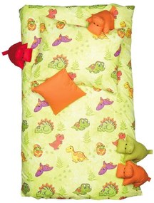 SCANquilt povlečení KLASIK dino zelinkavá 140 x 200/70 x 90 cm
