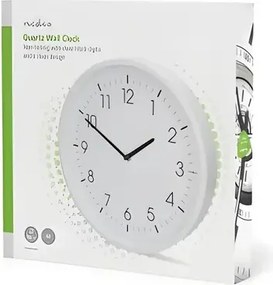 Nedis Nástěnné hodiny bílá / Průměr: 360 mm / ABS / Tichý pohyb