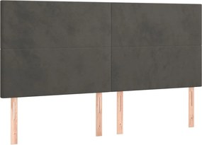 Box spring postel s matrací a LED tmavě šedá 160x200 cm samet 3136012