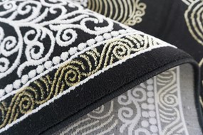 BE Koberec Elite 3935 BLACK GOLD - černý obdélníkový Rozměr: 60x100 cm