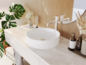 Gamma Frezja, kulaté umyvadlo na desku 425x425x105 mm, bílá lesklá, GMA-UC-FREZJAOK