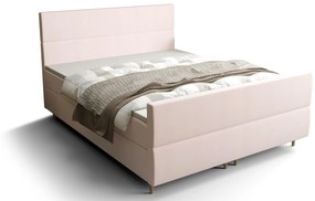 Manželská postel Boxspring 140 cm Flu plus (světlorůžová) (s matrací a úložným prostorem). 1046575