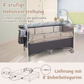Costway 5 v 1 Přistýlka, skládací cestovní postýlka s matrací 2 Obyčejná dětská