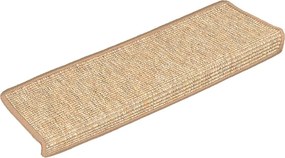 Schodové rohože 15 ks 65 x 21 x 4 cm světle hnědé s obdélníkovým okrajem 326910