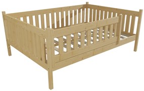 Dětská postel M 012 XL NEW* se zábranou (Barva dřeva: bezbarvý lak, Rozměr: 140 x 200 cm)