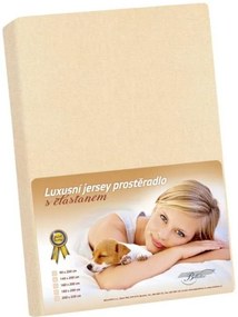 Prostěradlo bellatex jersey s elastanem - 200 x 220 cm - béžová