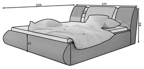 Eltap Čalouněná postel Flavio Materiál a barva potahu: Soft 29, Inari 96 - šedá, Rozměry (cm): 180x200