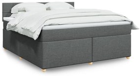 Box spring postel s matrací tmavě šedá 180x200 cm textil 3289060