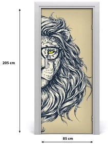 Samolepící fototapeta na dveře Hipsterský lev 85x205 cm