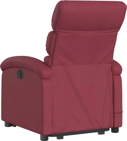 Elektrické zvedací masážní polohovací křeslo vínové textil 3204017